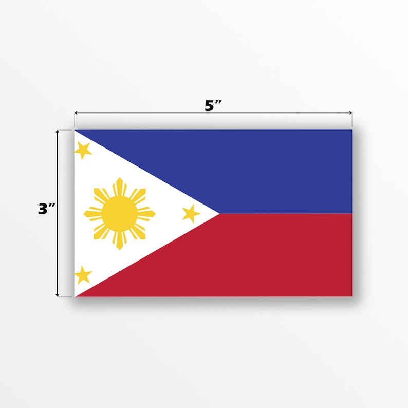 Philippines Flag Decal Sticker 5-inches by 3-inches | Etsy