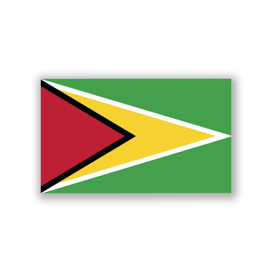 Guyana Flag Decal Sticker | 5-inches by 3-inches | Premium Quality ...