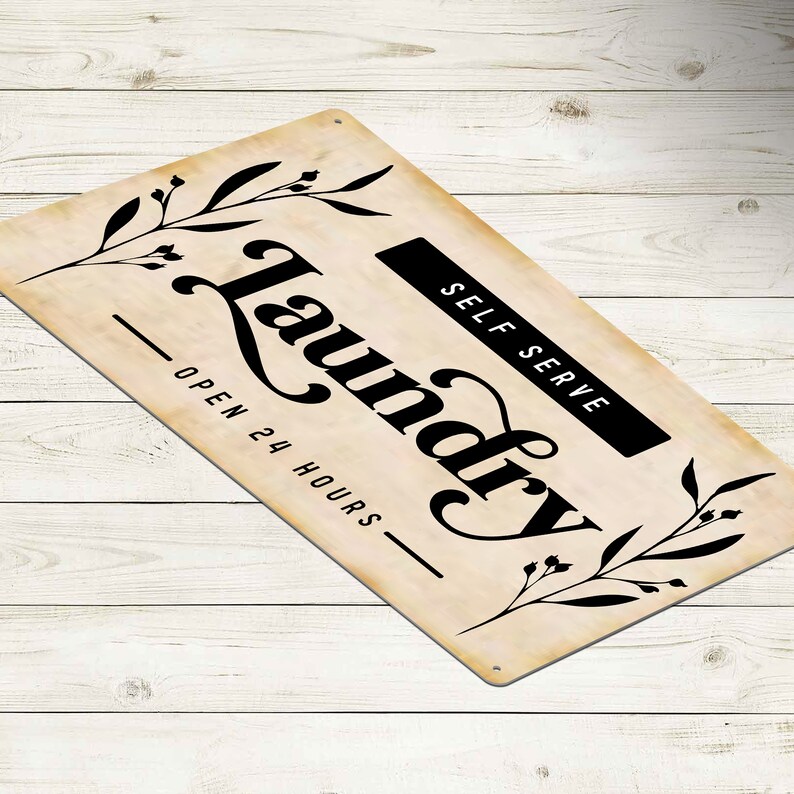 Self Serve Laundry Open 24 Hours Tin Sign Home Décor Sign - Etsy