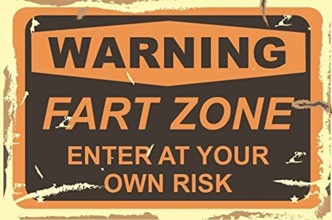 Warning Fart Zone Funny Tin Sign Bar Pub Garage Diner Cafe Home Wall ...