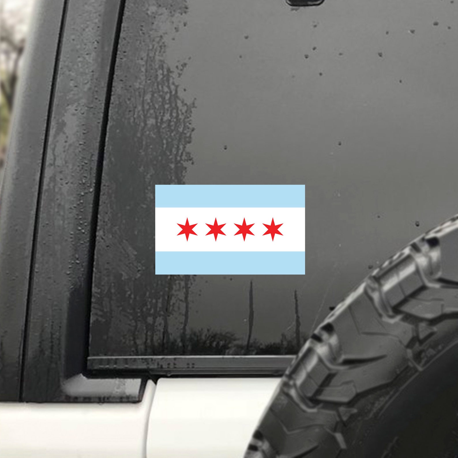 Chicago City Flag Decal Sticker 5-inches by 3-inches | Etsy