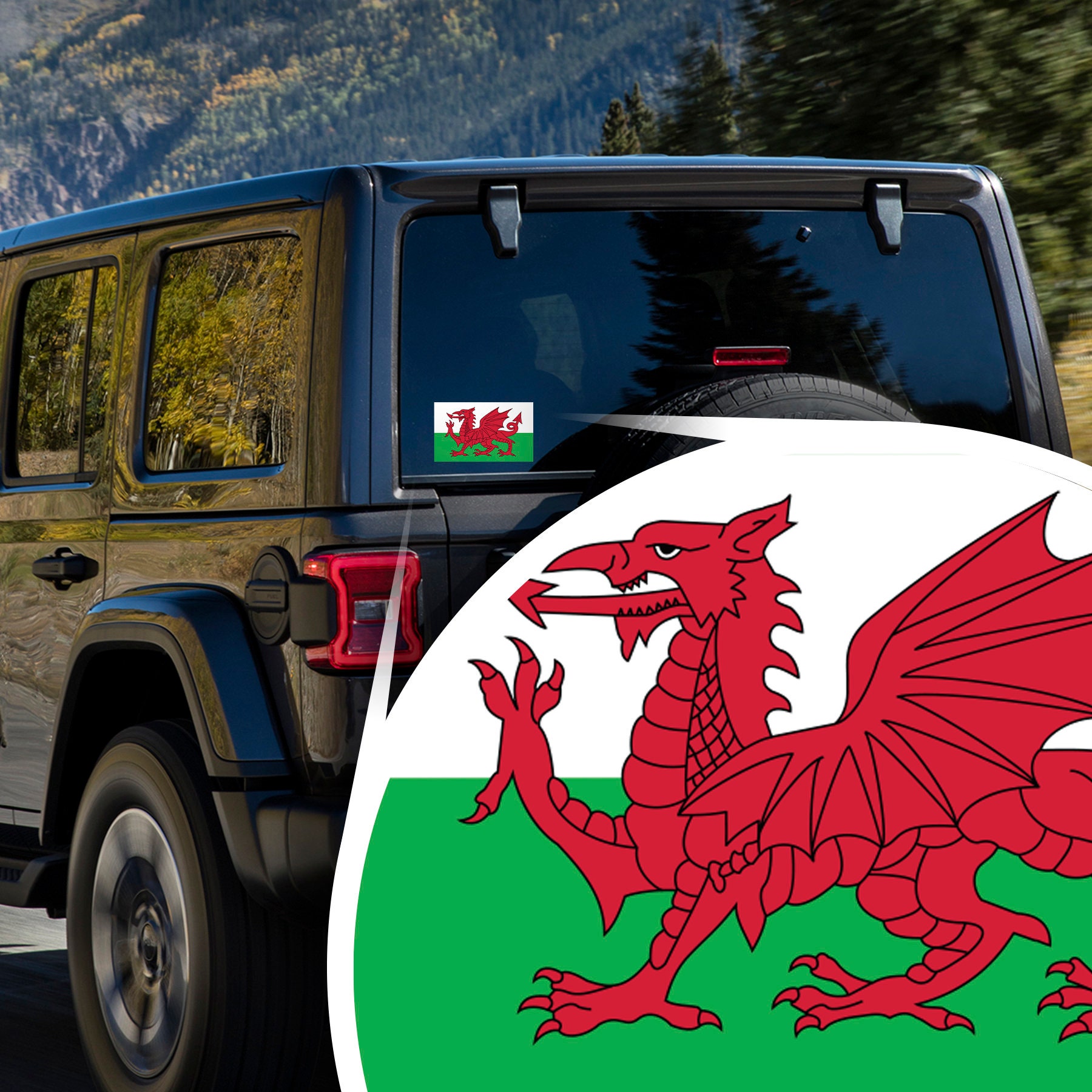 Wales Flag Decal Sticker 5-Inches By 3-Inches Premium | Etsy