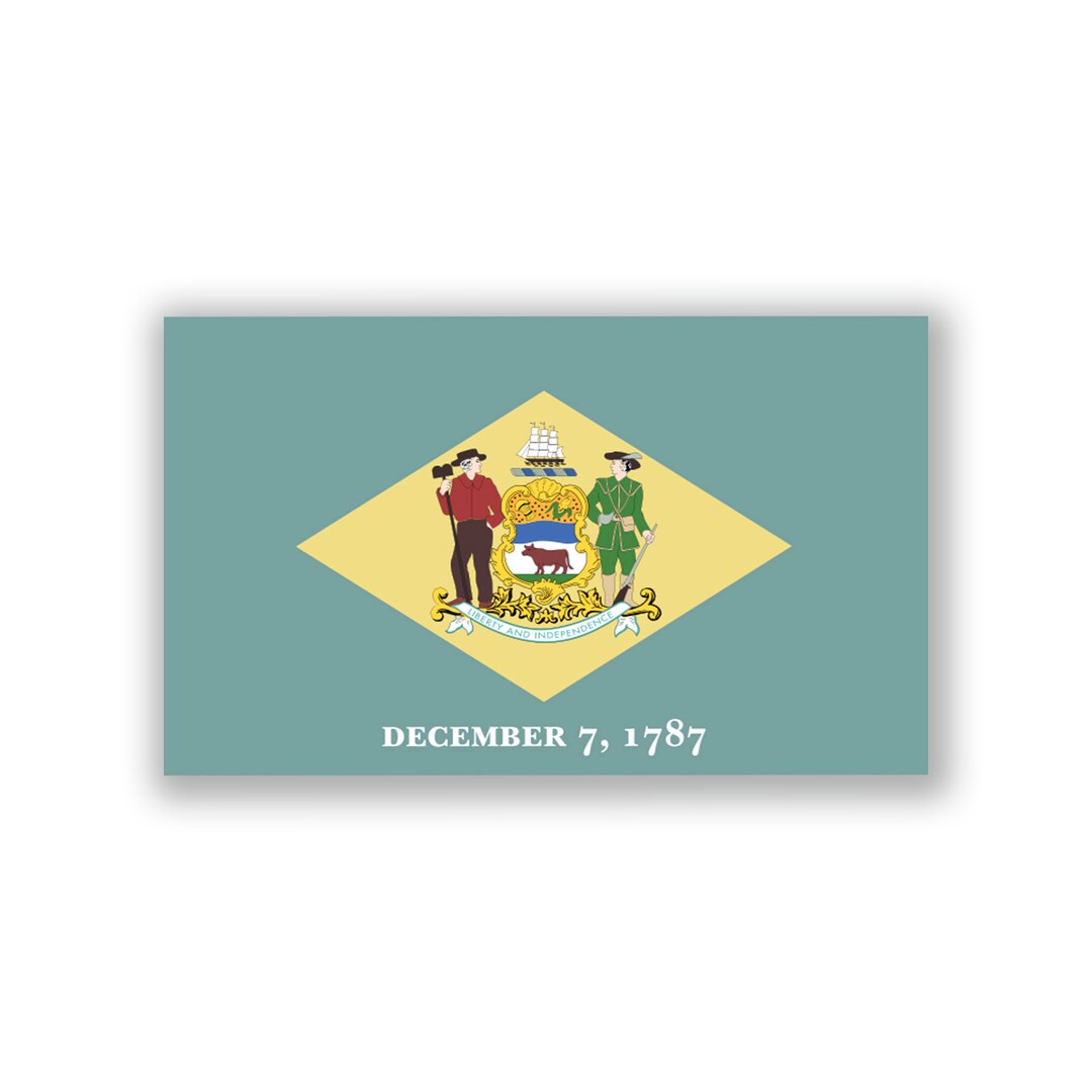 Delaware State Flag Decal Stickers | Official Flag of Delaware Stickers ...