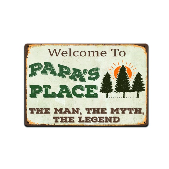 Papa's Place 8 X 12 Inch Aluminum Sign the Man the Myth - Etsy