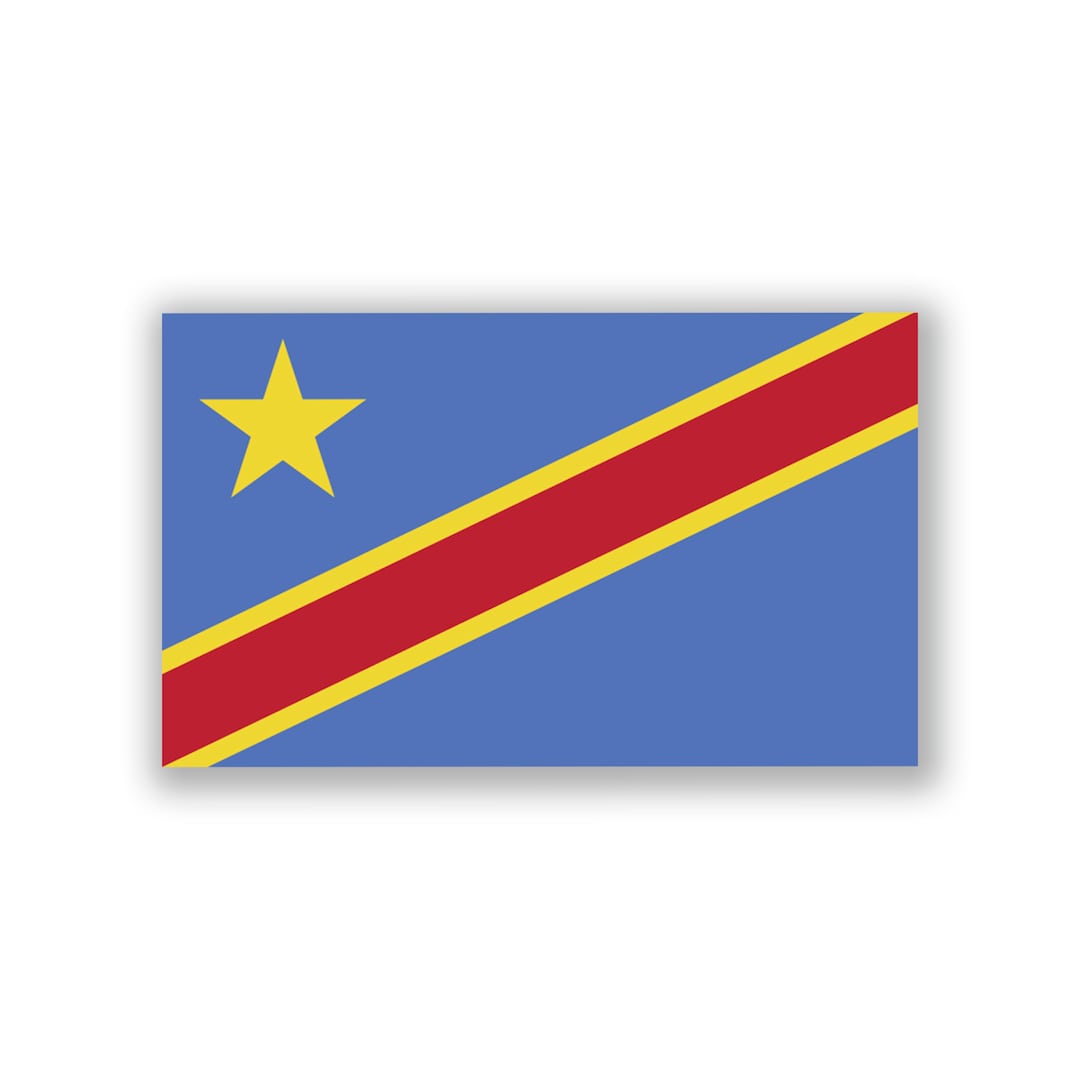 Democratic Republic of Congo Flag Decal Sticker | 5-inches by 3-inches ...