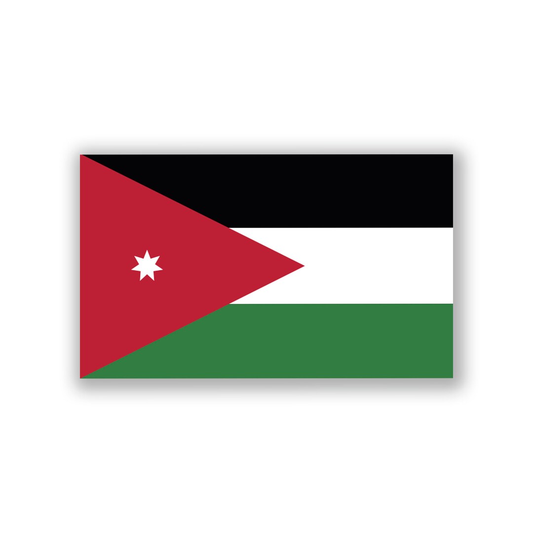 Jordan Flag Decal Sticker | 5-inches by 3-inches | Premium Quality ...
