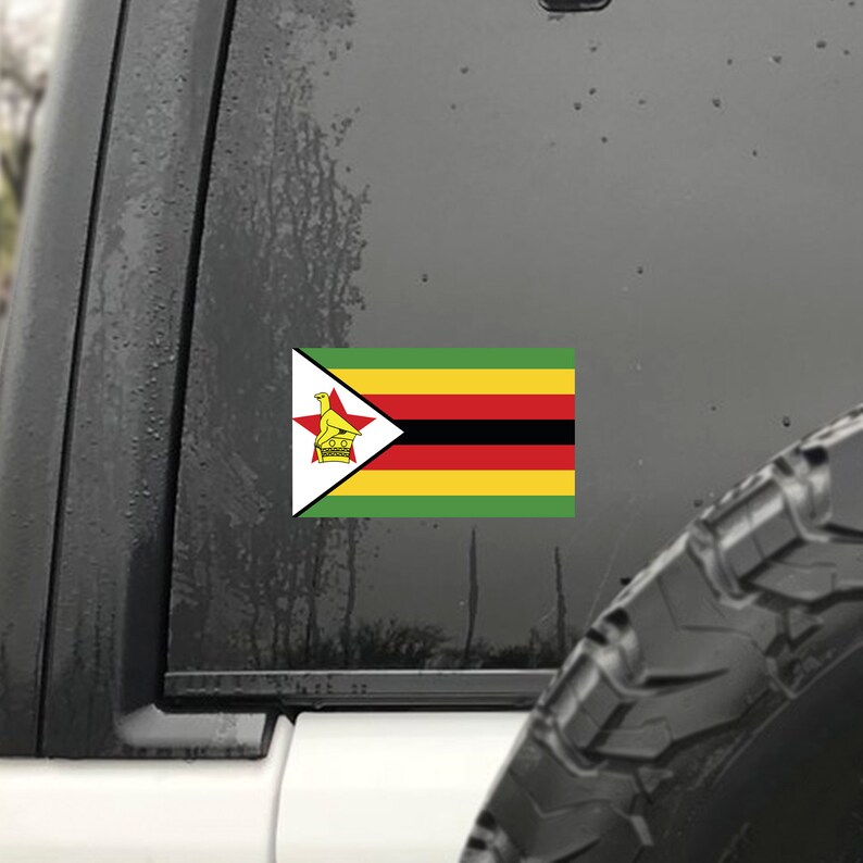 Zimbabwe Flag Decal Sticker 5-inches by 3-inches Premium | Etsy