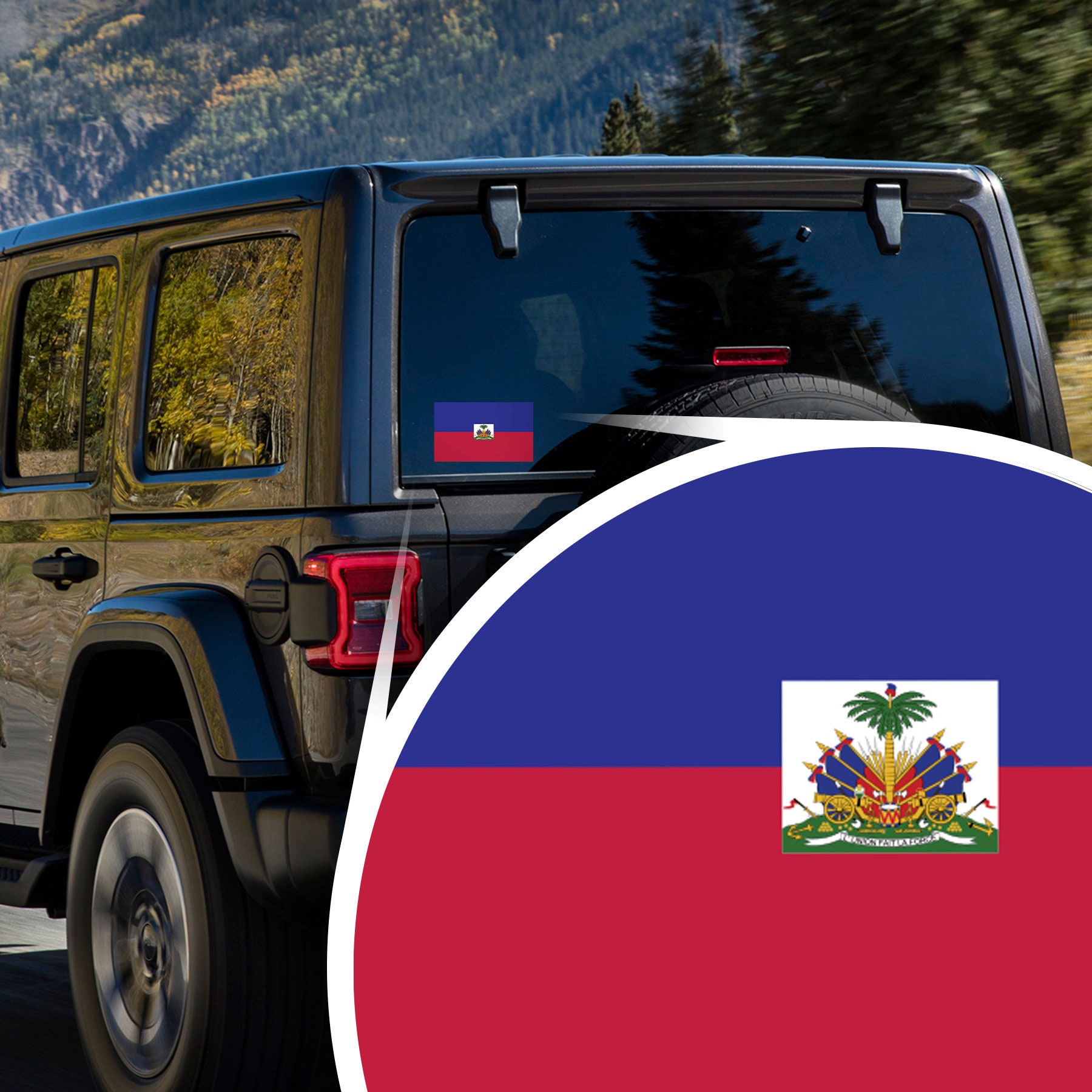 Haiti Flag Decal Sticker | 5-inches by 3-inches | Premium Quality Vinyl ...