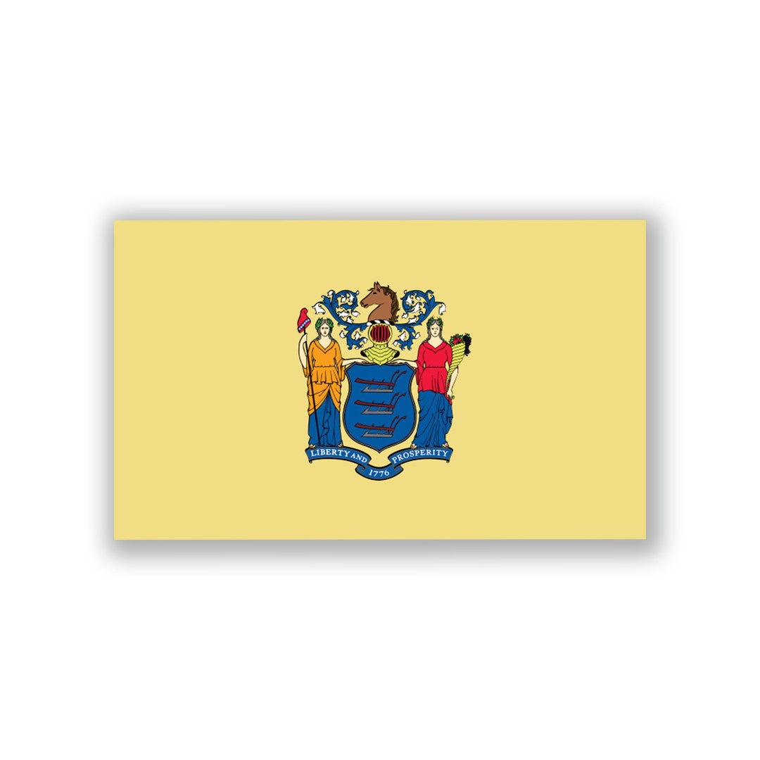 New Jersey State Flag Decal Sticker | 5-inches by 3-inches | Premium ...