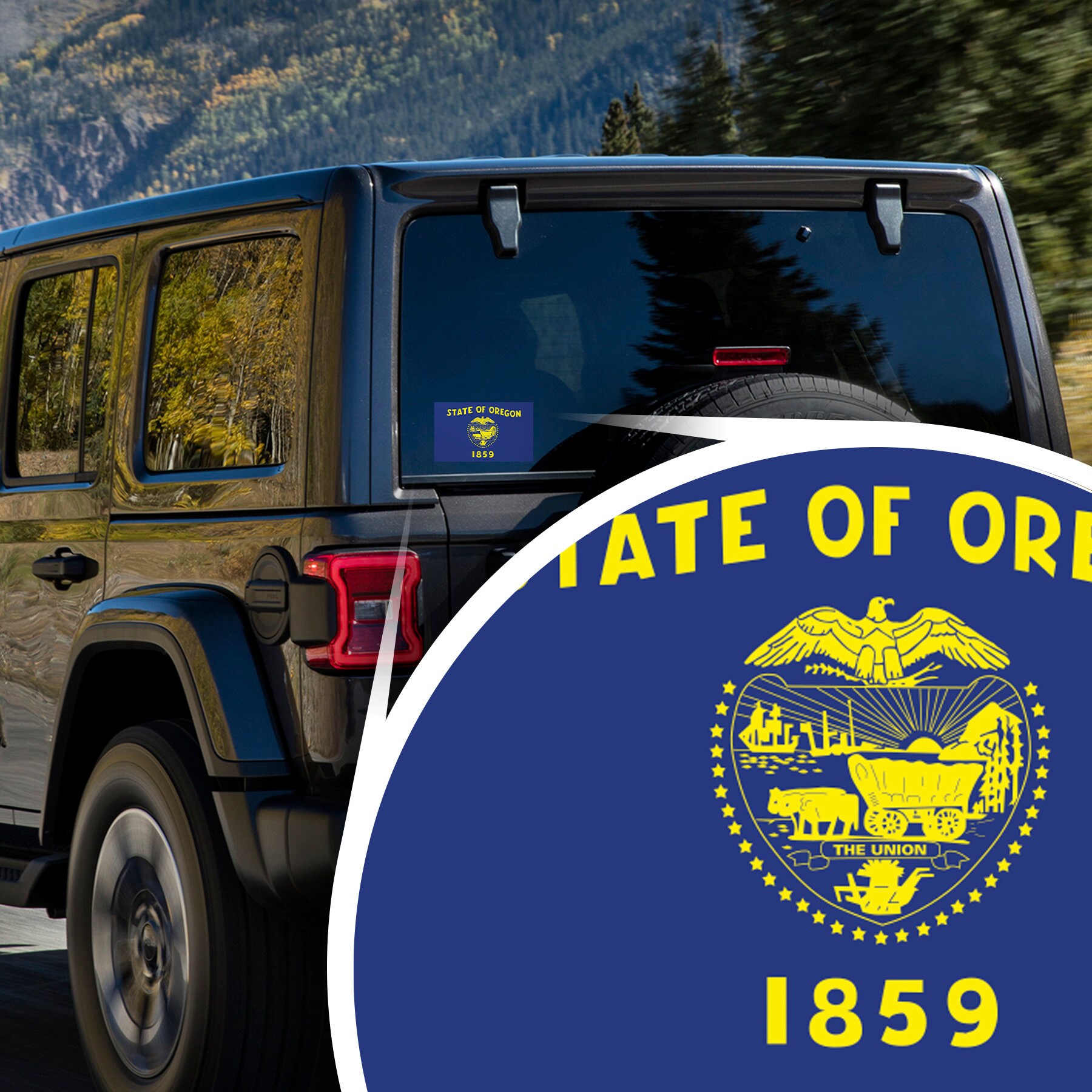 Oregon State Flag Decal Sticker 5-inches by 3-inches - Etsy UK