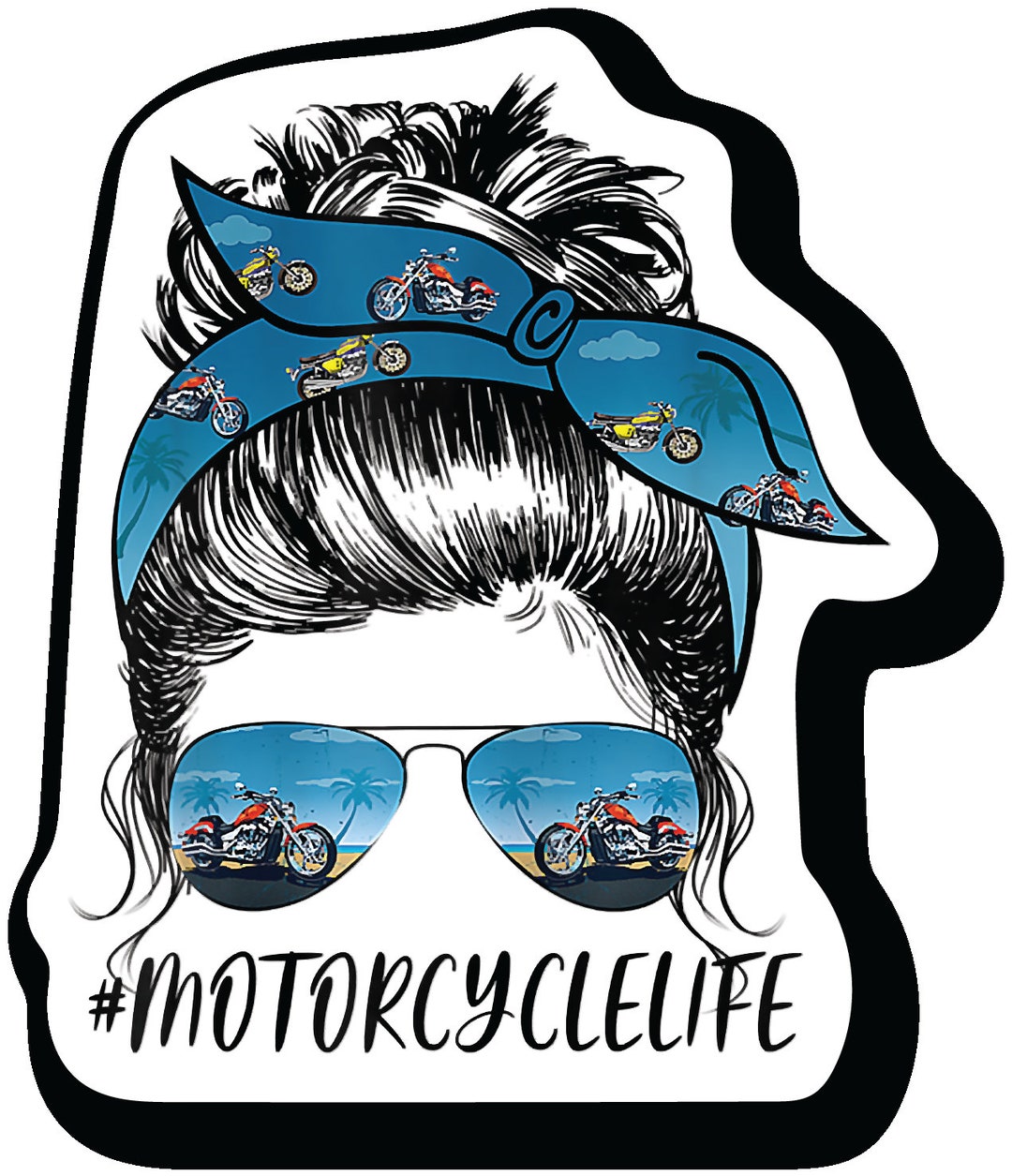 Motorcycle Life Girl Biker Sticker – Helmet Hard Hat Decal - Etsy