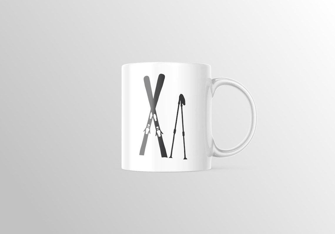 Skier Mug Ski Lover Cup Mountains Are Calling 11-ounce White | Etsy