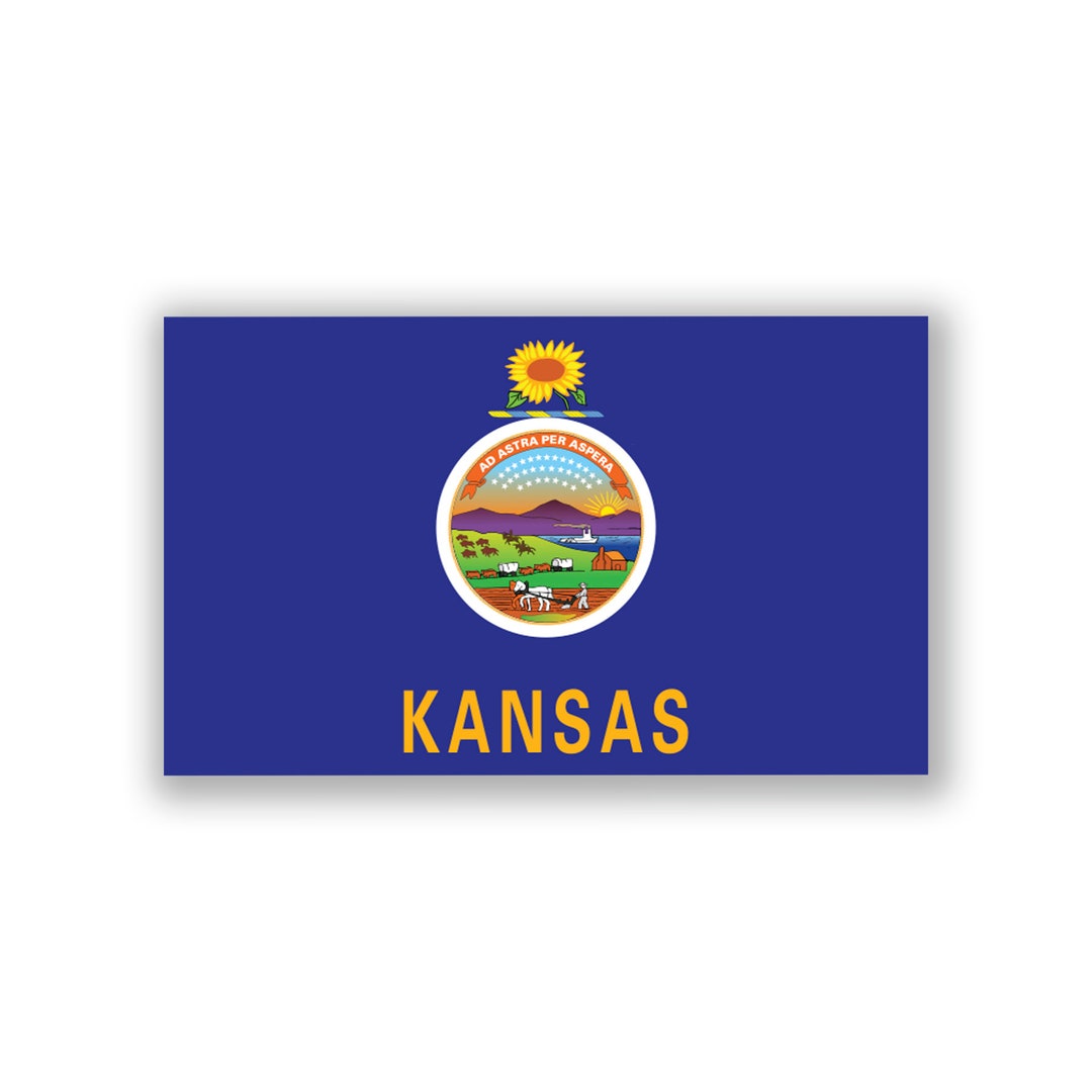 Kansas State Flag Decal Stickers | Kansas Stickers | 5-inches by 3 ...