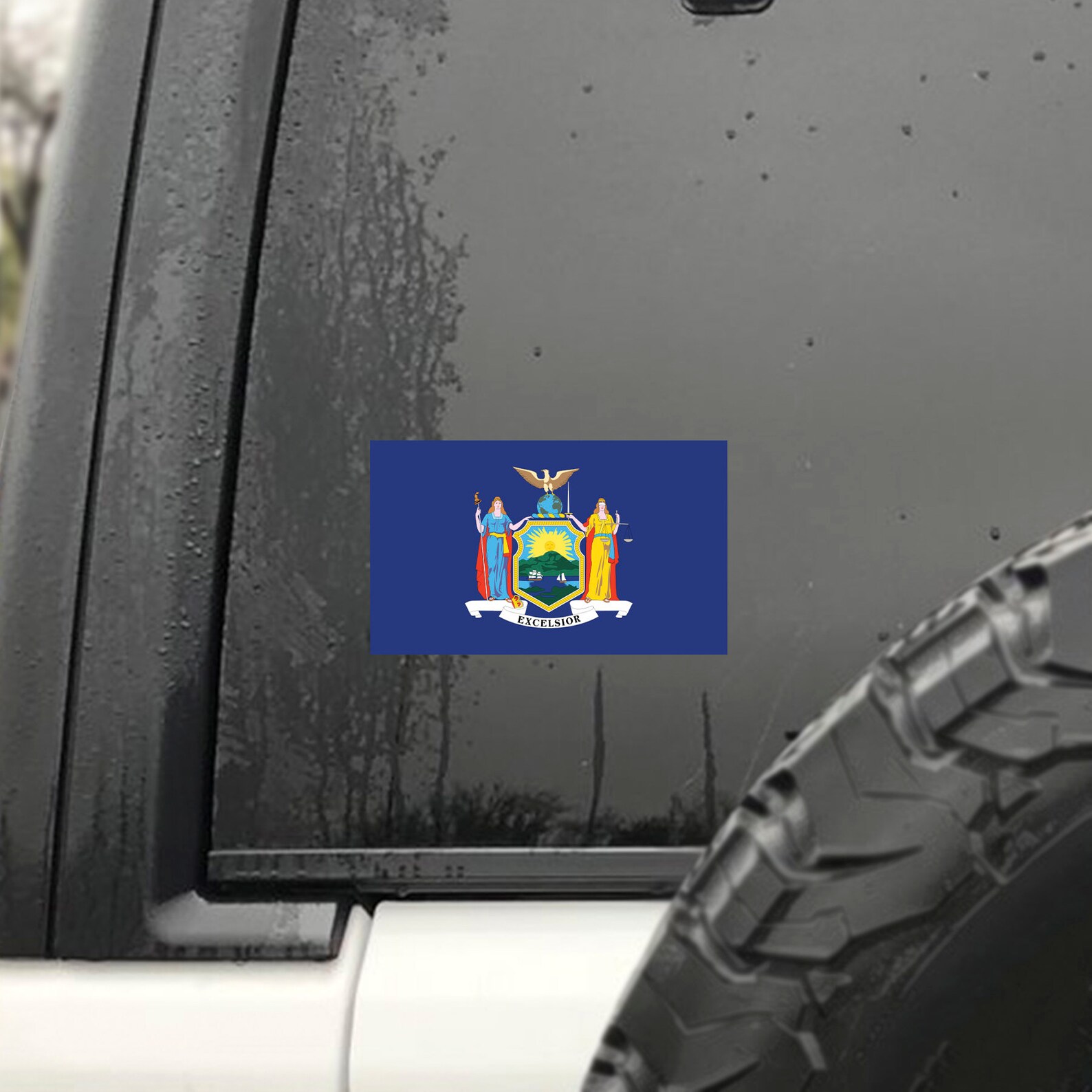 New York State Flag Decal Sticker 5-Inches By 3-Inches | Etsy