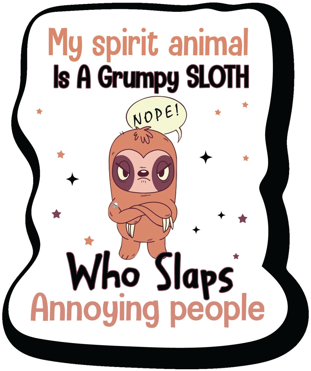 A Grumpy Sloth is My Spirit Animal 4.5 in Decal for Car Truck Bumper ...