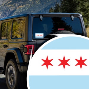 Chicago City Flag Decal Sticker | 5-inches by 3-inches | Premium ...