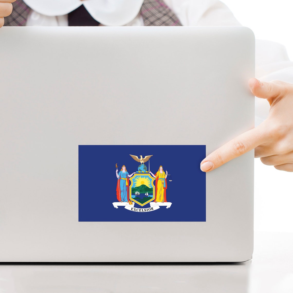 New York State Flag Decal Sticker 5-Inches By 3-Inches | Etsy