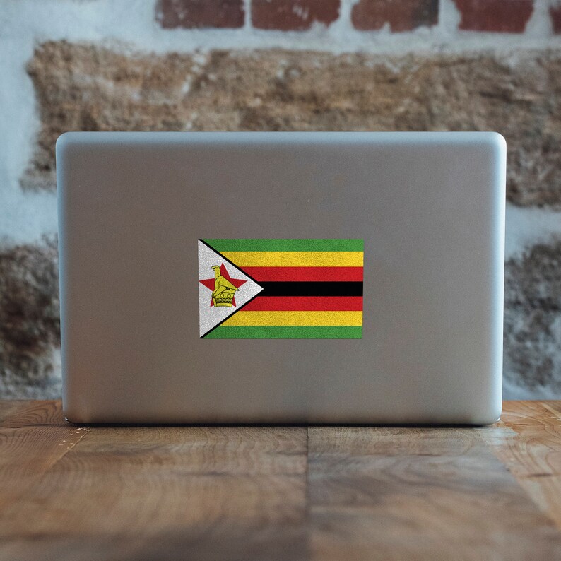 Zimbabwe Flag Decal Sticker 5-inches by 3-inches Premium | Etsy