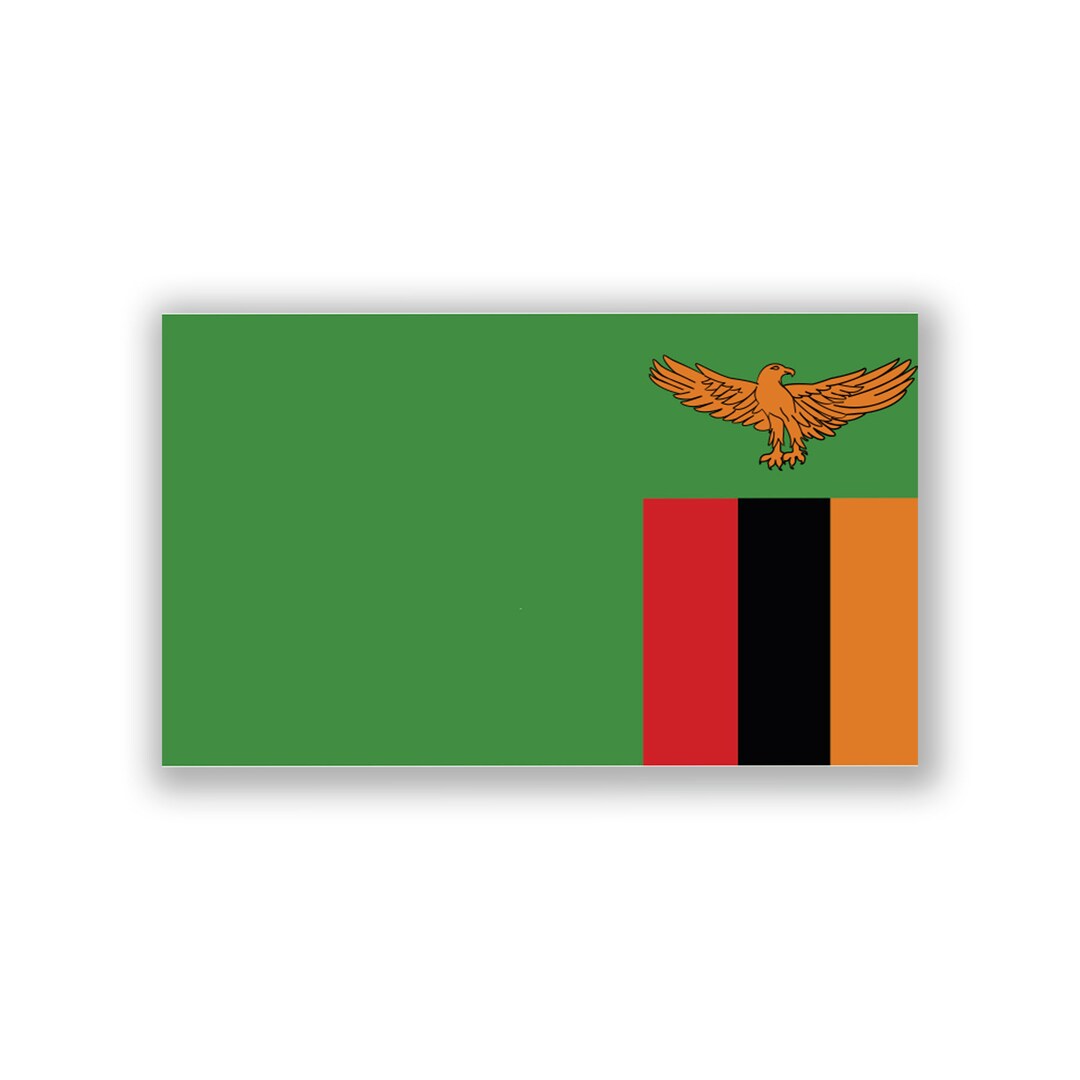 Zambia Flag Decal Sticker | 5-inches by 3-inches | Premium Quality ...