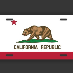 California Republic Bear License Plate Tag Novelty Front Aluminum 6 ...