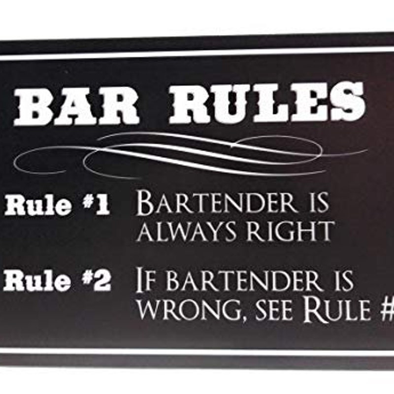 Bar Rules Sign - Etsy