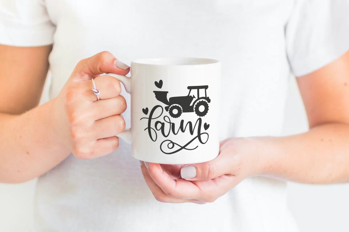 Coffee Mug Old Farm Tractor I Love Farming 11-ounce Black and - Etsy