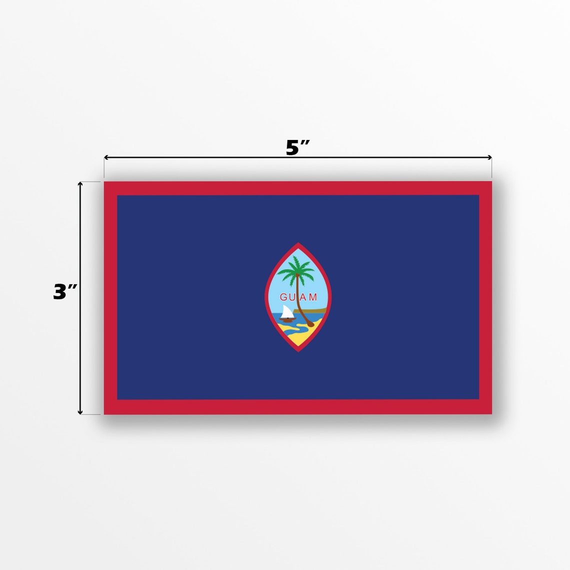 Guam Flag Decal Sticker 5-inches by 3-inches Premium | Etsy