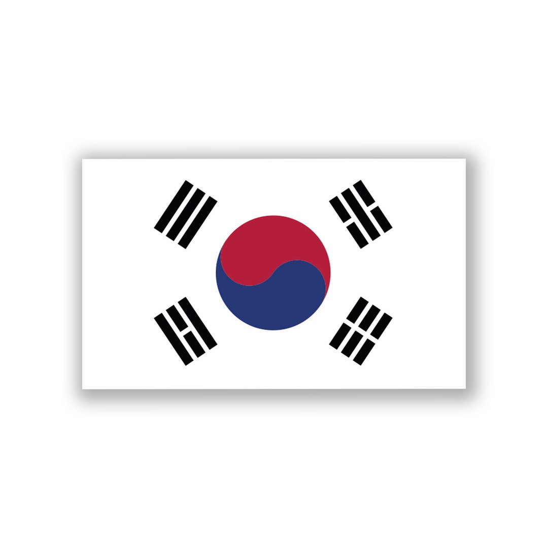 South Korea Flag Decal Sticker | 5-inches by 3-inches | Premium Quality ...