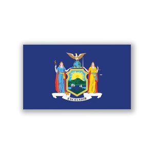 New York State Flag Decal Sticker | 5-inches by 3-inches | Premium ...