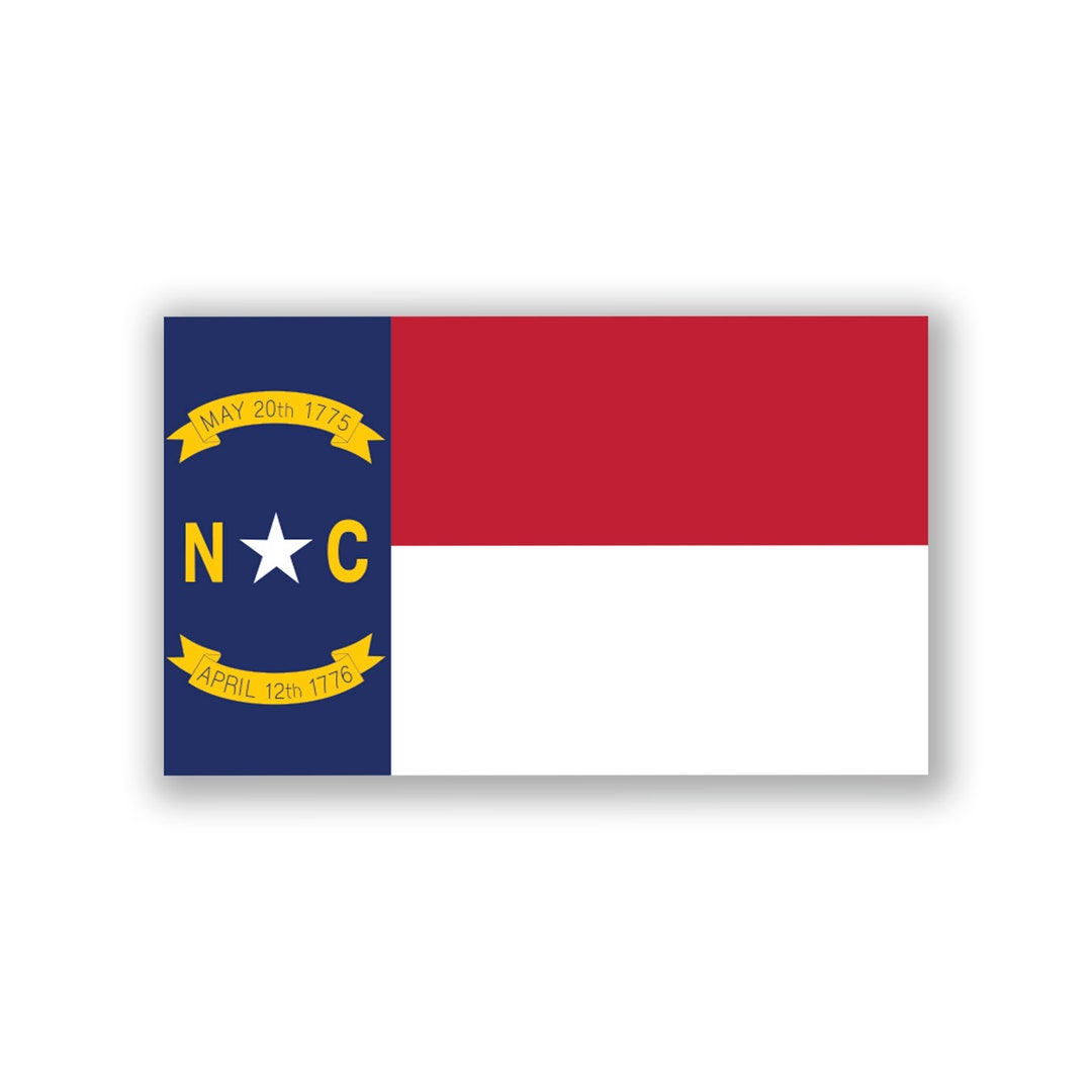 North Carolina State Flag Decal Sticker | 5-inches by 3-inches ...