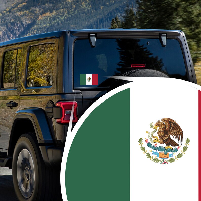 Mexico Flag Decal Sticker 5-inches by 3-inches Premium | Etsy
