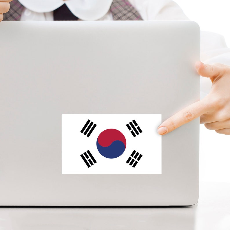 South Korea Flag Decal Sticker | 5-inches by 3-inches | Premium Quality ...