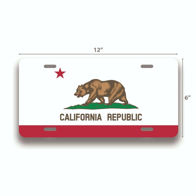California Republic Bear License Plate Tag Novelty Front - Etsy