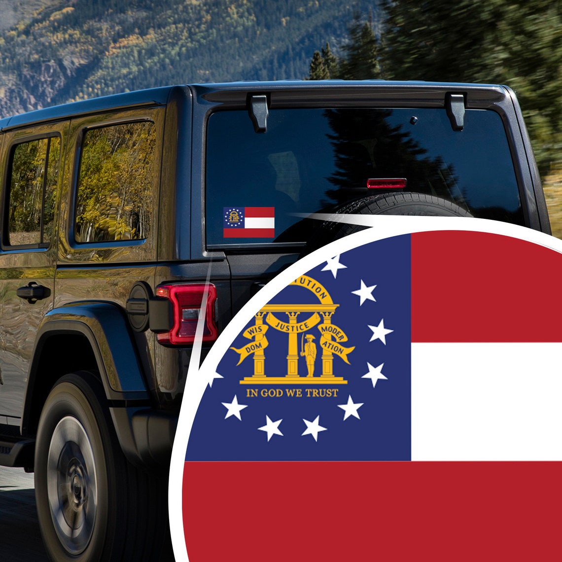 Georgia State Flag Decal Stickers | Official Flag of Georgia Stickers ...