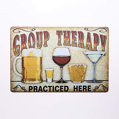 Group Therapy Bar Sign, Funny Beer Decor, 8x12 Inch Tin Sign - Etsy