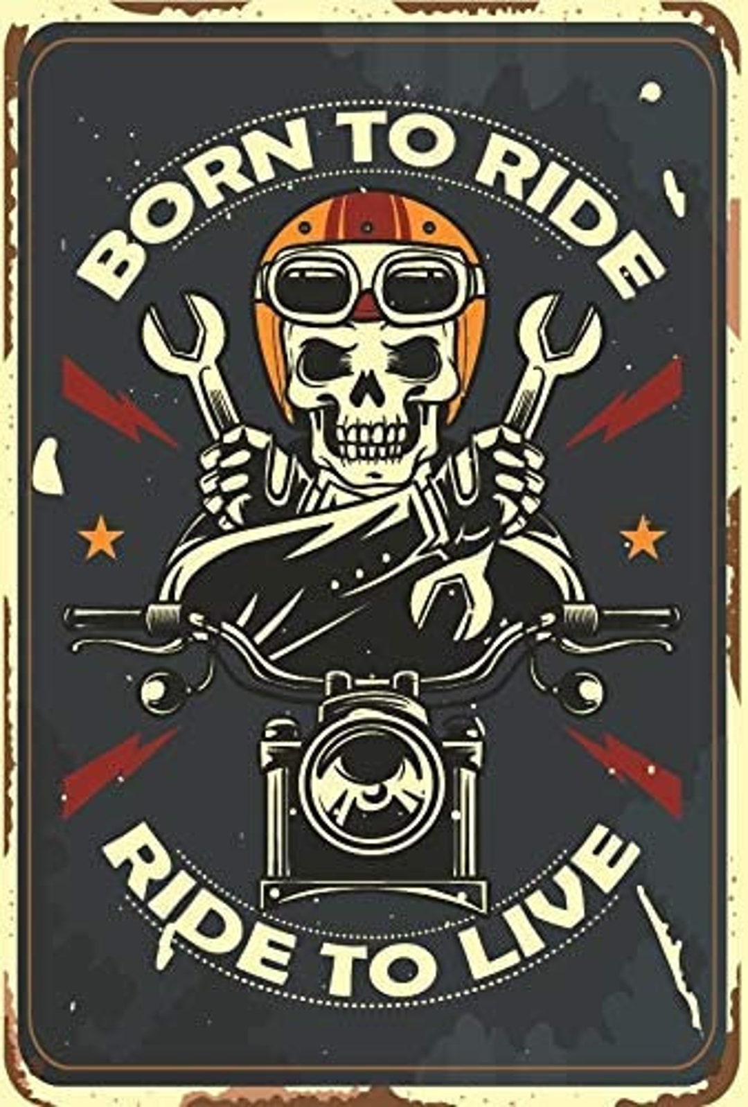 Born to Ride Ride to Live Vintage Retro Man Cave Bar Sign 8 Inch X 12 ...