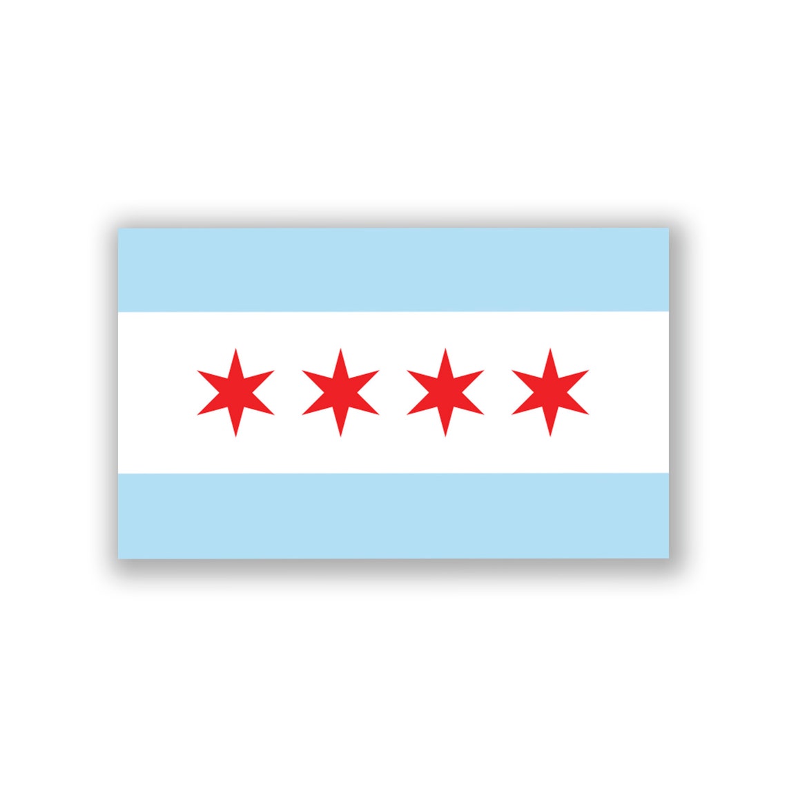 Chicago City Flag Decal Sticker | 5-inches by 3-inches | Premium ...