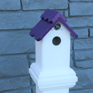 Birdhouse PVC 5inch Post Mount Nesting Box, Weatherable Thatch Style ...