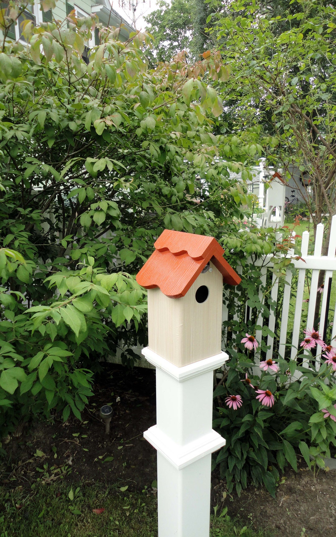 Vinyl Fence Post Top for 4' Post Birdhouse, Weatherable Cleanable ...