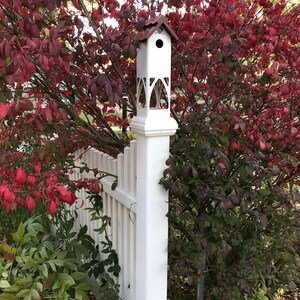 5inch All PVC Post Mount Bird House and Feeder, Weatherproof, Handmade ...