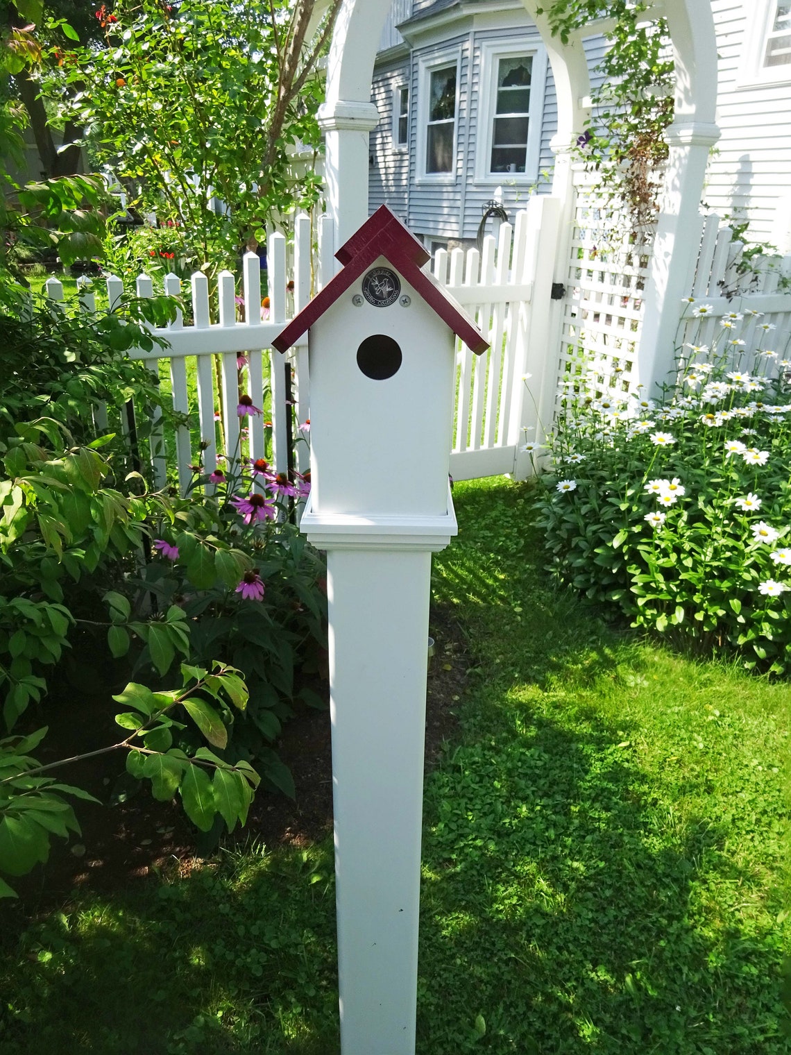 All PVC 4 Inch Post Mount Weatherable Bird House Burgundy - Etsy
