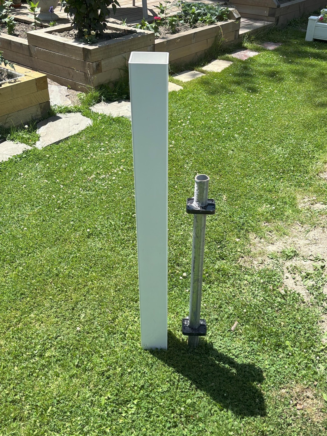 EZ Install - No Dig 4x4x46inch-pvc/vinyl Post System: Steel Pipe Pre ...