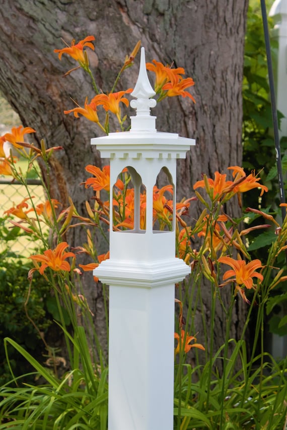 White 4 PVC Post Mount Bird Feeder With Bridgeport - Etsy