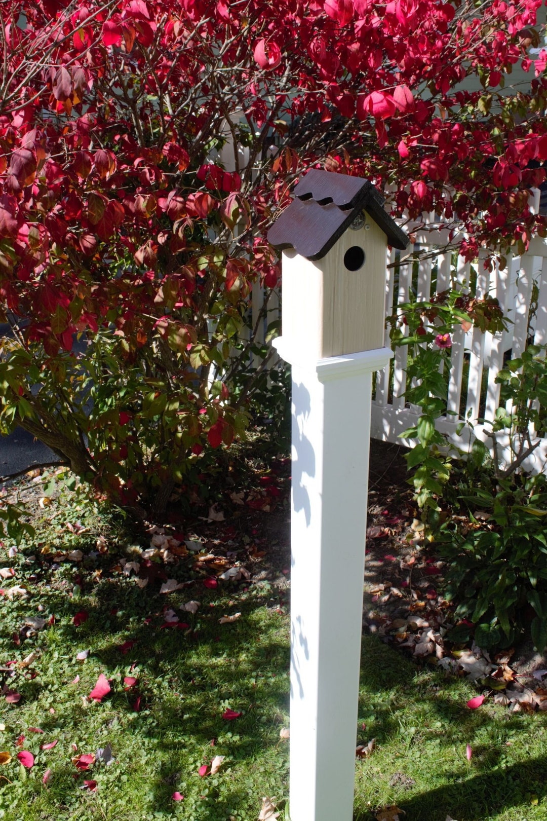 Vinyl Fence Post Top for 4' Post Birdhouse, Weatherable Cleanable ...