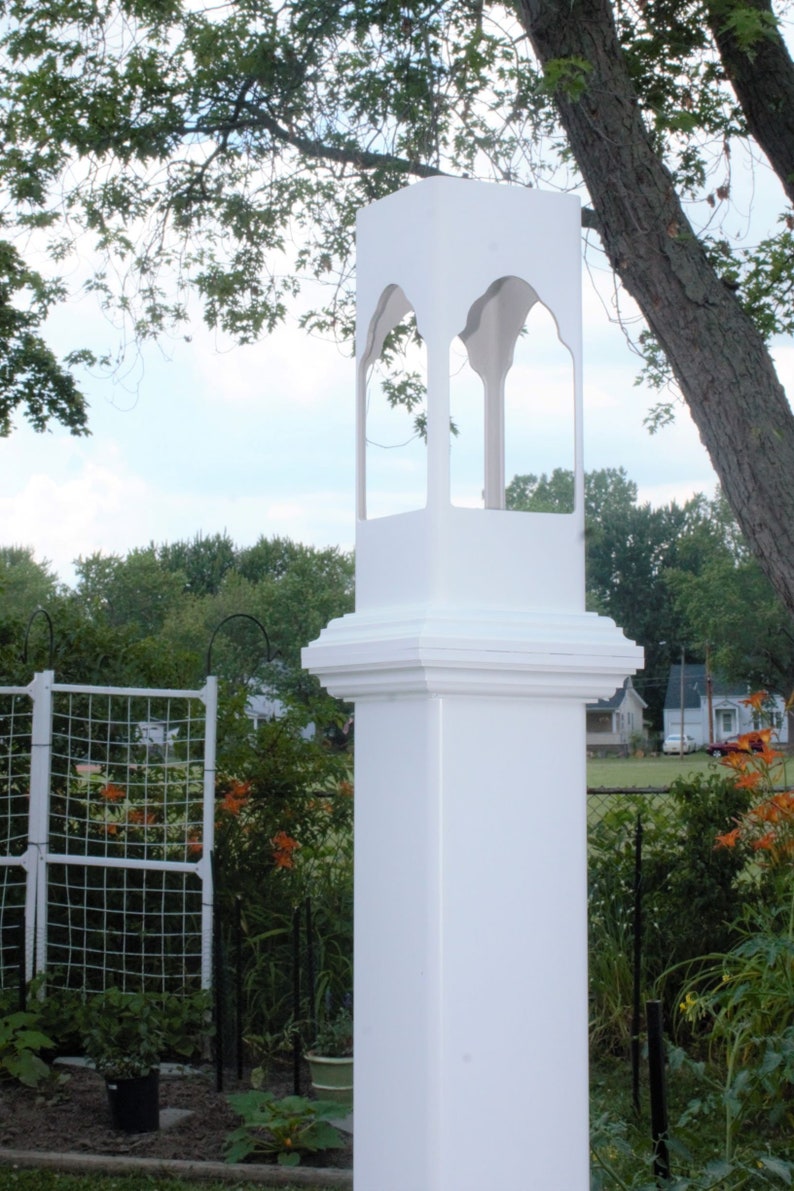 White PVC 4 Inch Post Mount Bird Feeder With Bridgeport Cap - Etsy