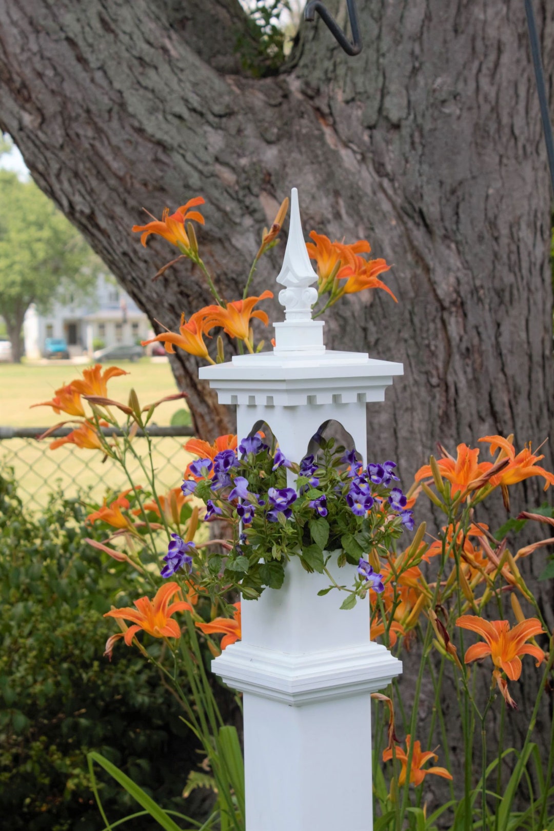 White PVC. 4inch Post Mount Planter With Bridgeport Inspire Cap - Etsy