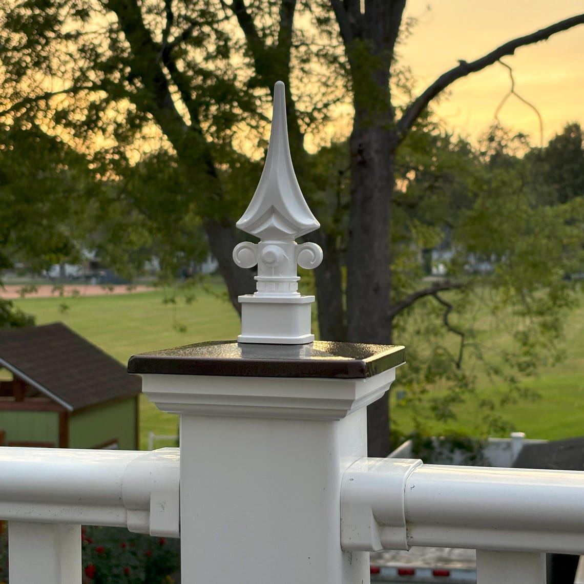 Bronze New England Spire Post Cap: 4" Metal & PVC Fence Topper - Etsy