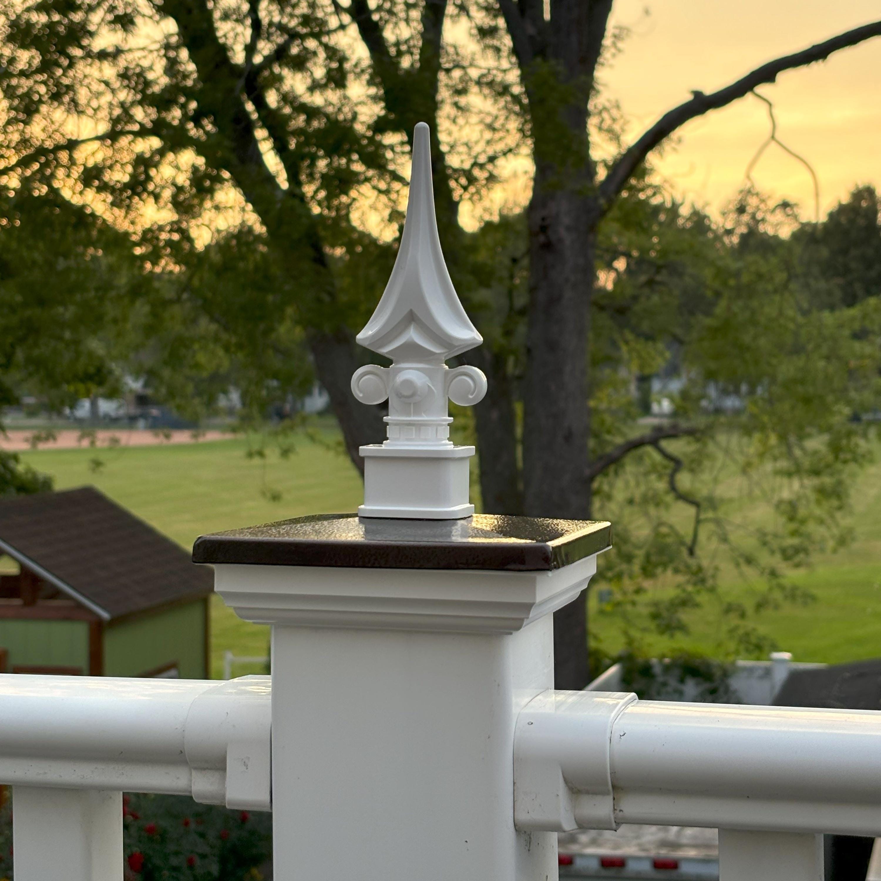Bronze New England Spire Post Cap: 4" Metal & PVC Fence Topper - Etsy
