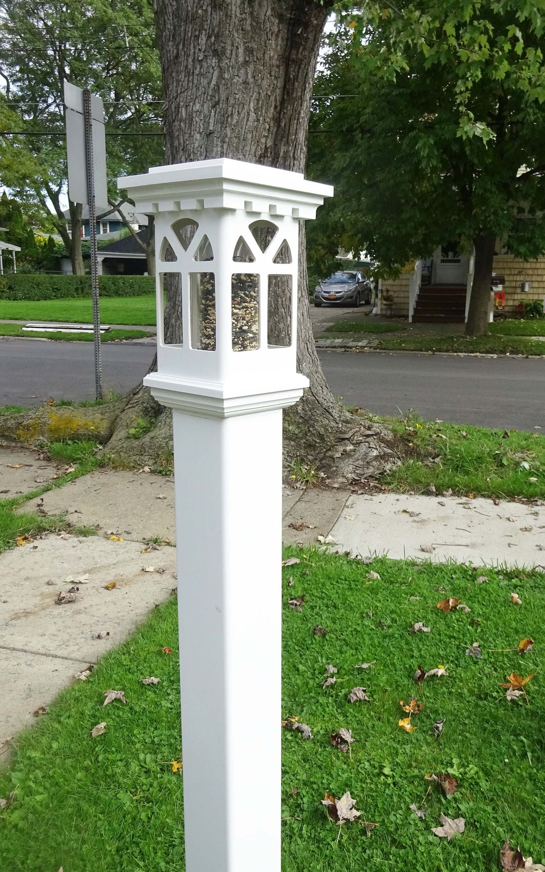 Pvc/vinyl 4inch Fence Post Mount Bird Feeder: Regency Bridgeport Tube ...