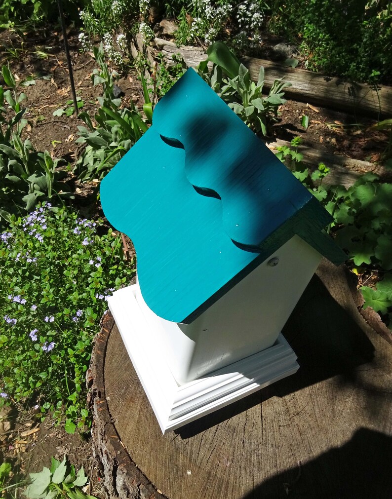 5inch PVC Fence Post Mount Birdhouse: Weatherable Nesting Box, Poseidon ...